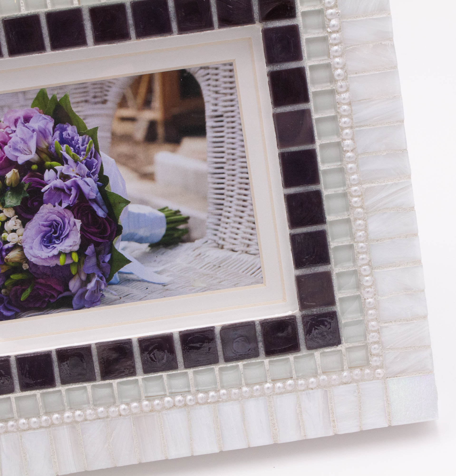 Plum/purple and White Mosaic Wedding Frame - Etsy