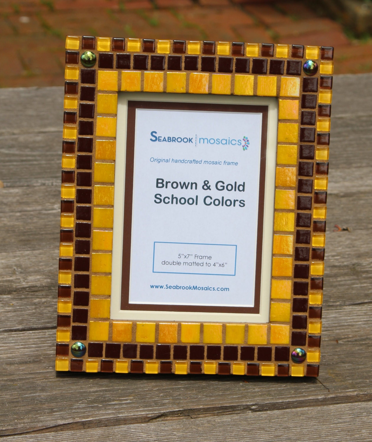 Brown & Gold school Colors Design 1 Mosaic Picture Frame - Etsy