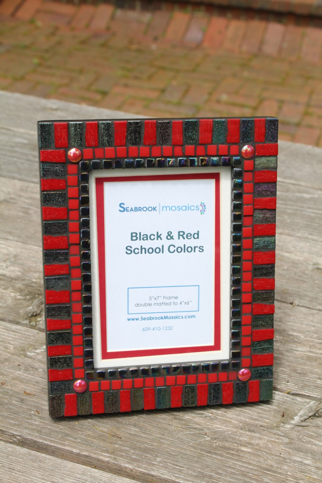 Black & Red (school Colors) Design3 - Mosaic Picture Frame - Etsy