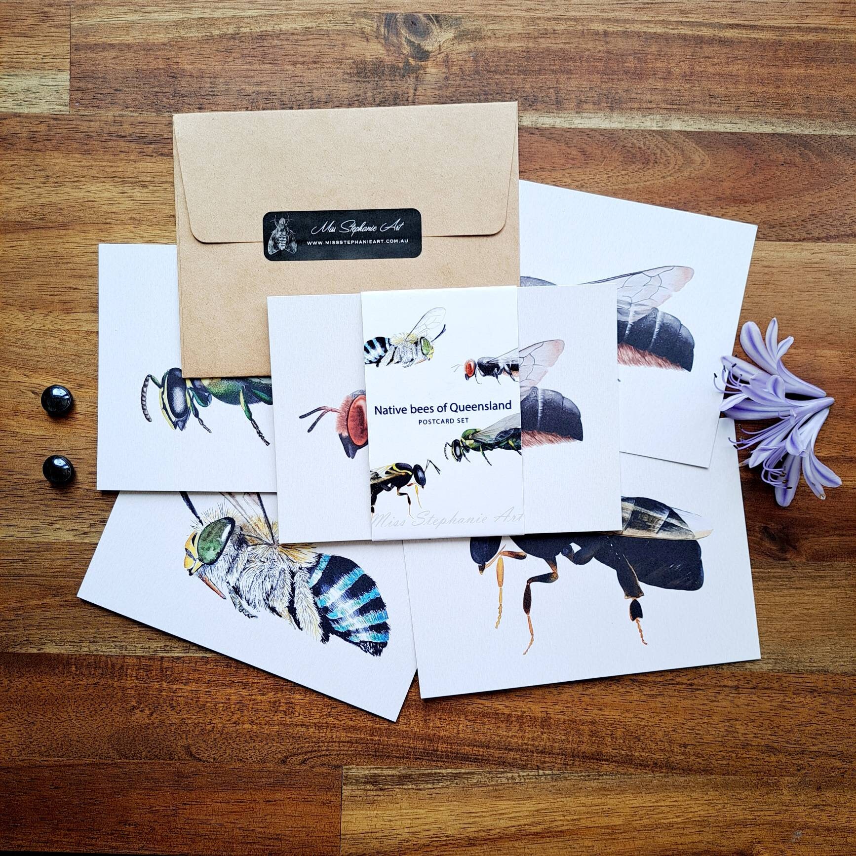 Queensland Postcard Set - Native Australian Bees | Mini Prints 4 Pack ...