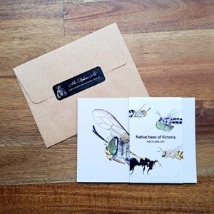 Victorian Bees Postcard | 4 Pack | Mini Prints | Australian Wildlife ...