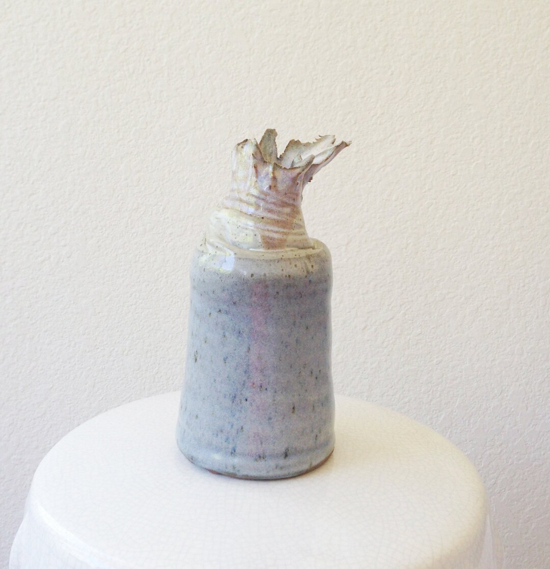 VASE X Distorted White Blue Glazed Wheel Thrown Ceramic - Etsy