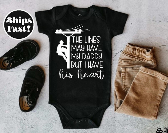 Lineman Baby Bodysuit Powerlines Baby Shower Gift the Lines May Have My ...
