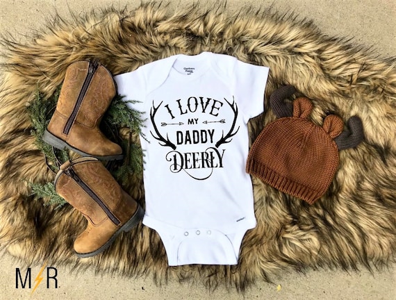 Deer Onesie® Baby Onesie® I love my Daddy deerly Outdoors | Etsy