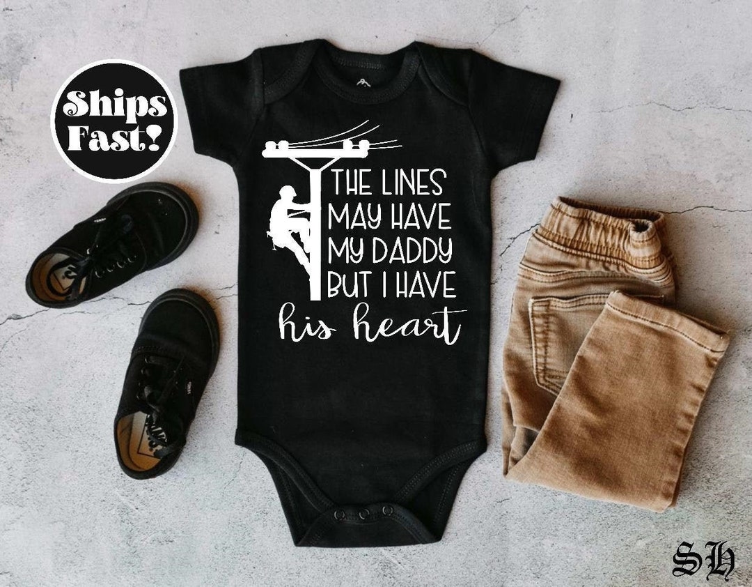 Lineman Baby Bodysuit Powerlines Baby Shower Gift the Lines May Have My ...
