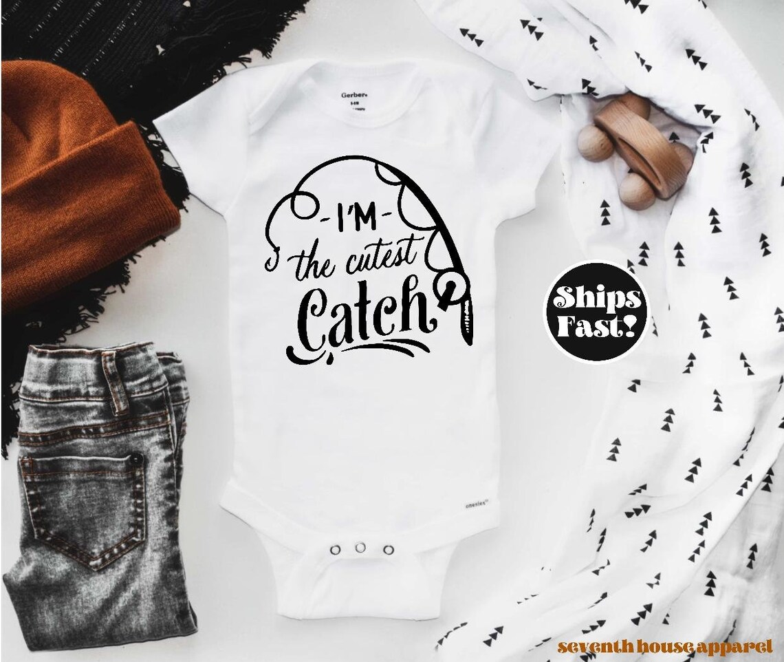I'm the Cutest Catch Fishing Baby Onesie® Baby Shower - Etsy