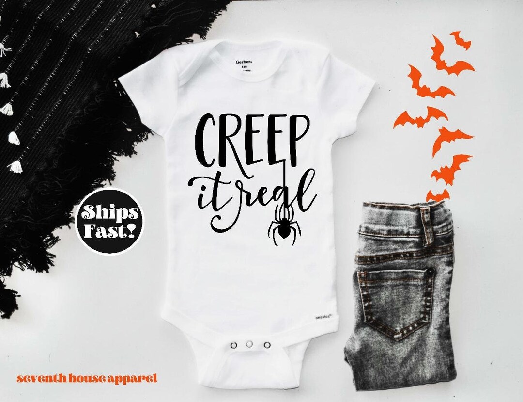 Creep It Real Halloween Onesie® - Funny Spider Baby Outfit - Etsy