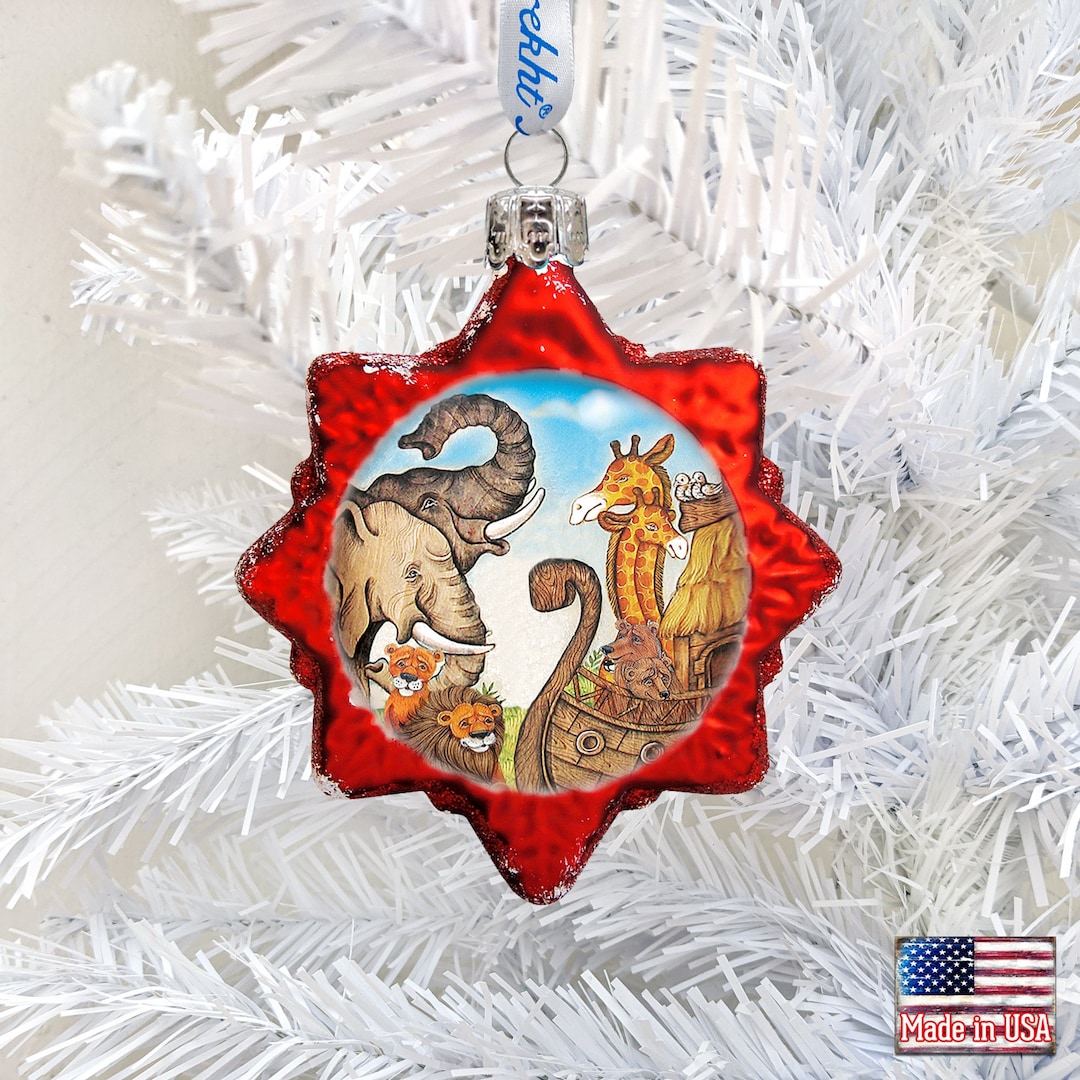 Noahs Ark Mercury Glass Ornament - Nativity Religious Inspirational ...