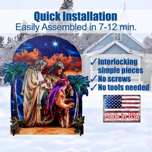 65 Tall Three Kings Gifts Outdoor Life-sized Nativity Wooden Christmas ...