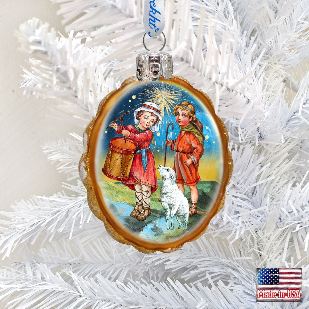 Drummer and Shepherd Boy Mercury Glass Ornament - Nativity ...