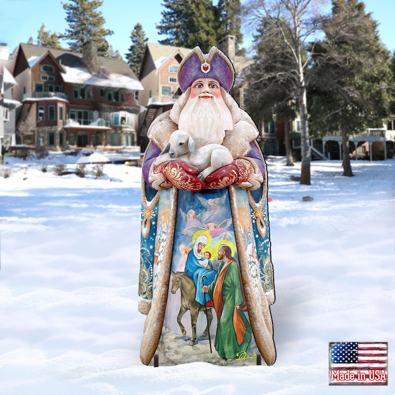 OUTDOOR Christmas Decoration Nativity - Santa and the Guardian Angels ...