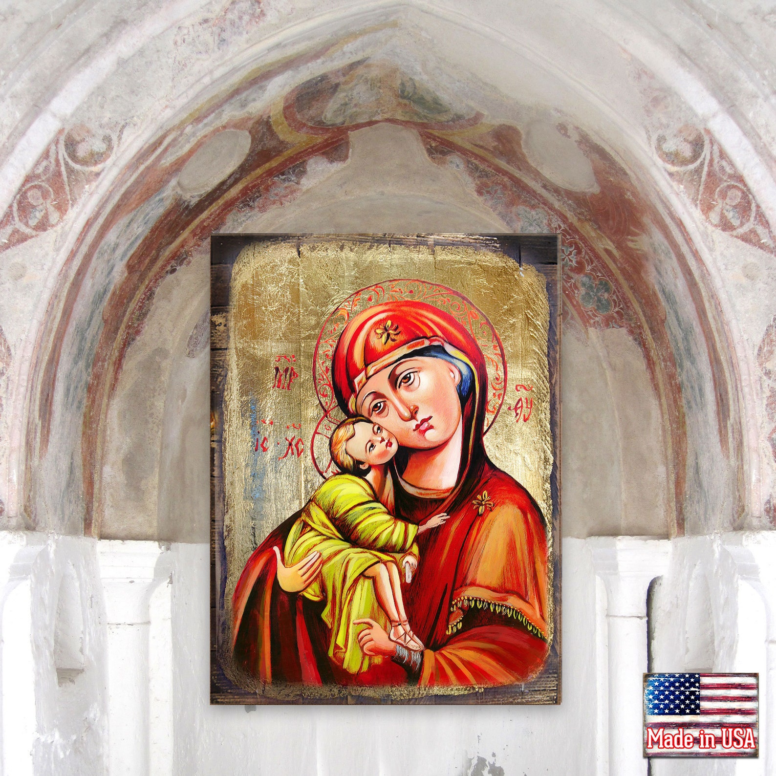 Virgin Mary Icon Reclaimed Wood Icon Art Holy Lady of - Etsy