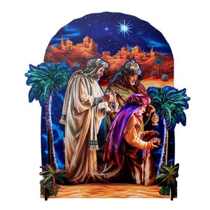 65 Tall Three Kings Gifts Outdoor Life-sized Nativity Wooden Christmas ...