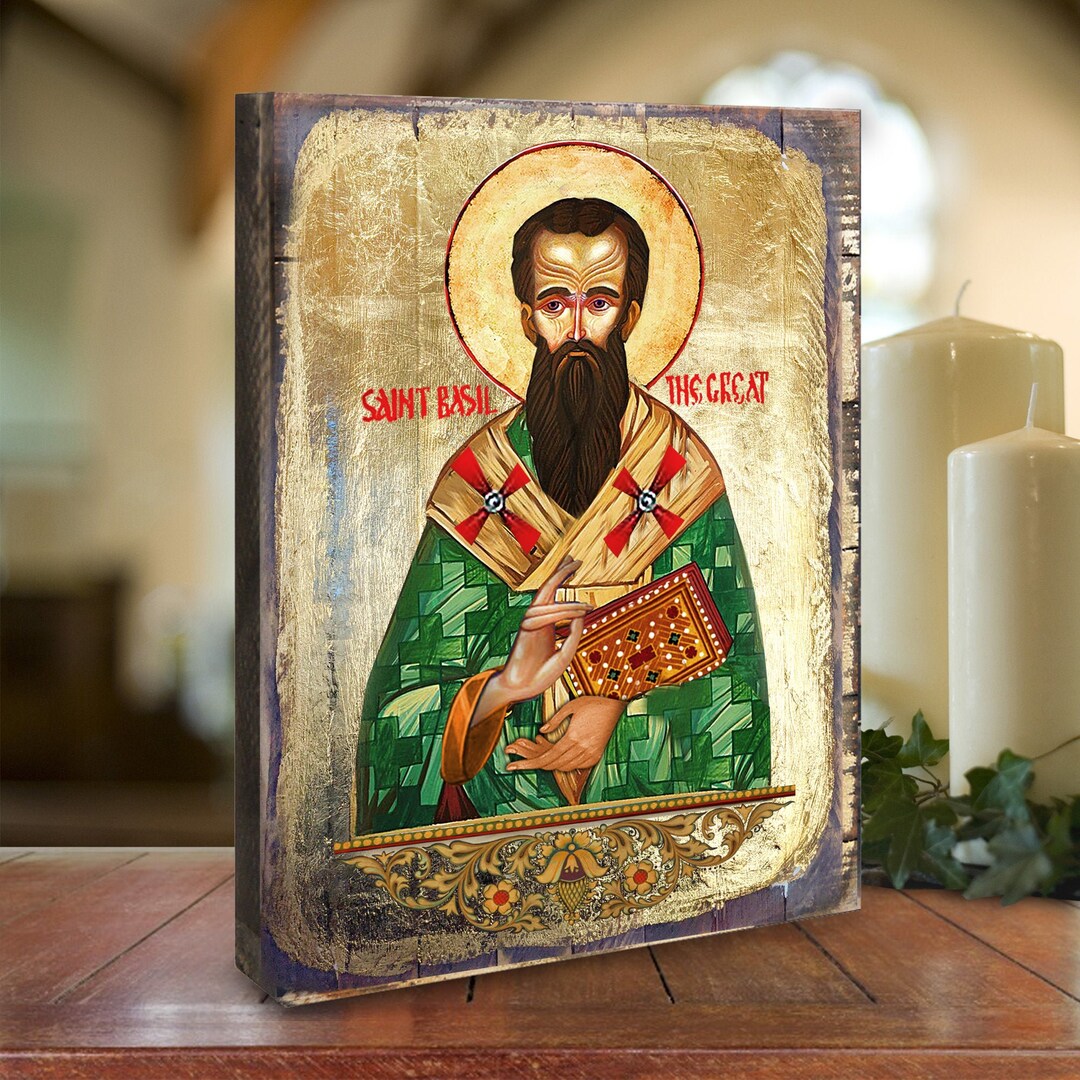 Saint Basil Wall Art - Religious Family - Reclaimed Wood Gold-plated ...