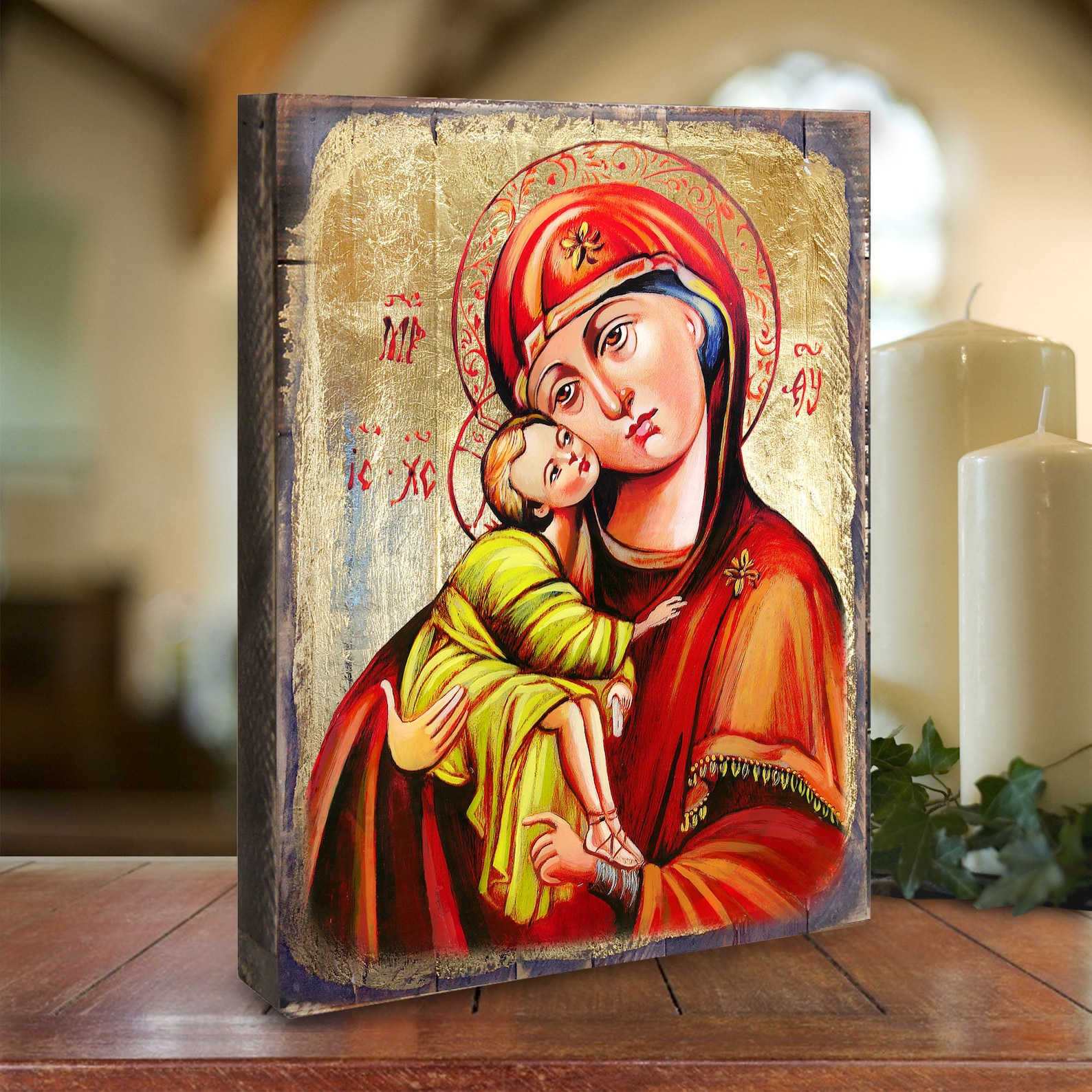 Virgin Mary Icon Reclaimed Wood Icon Art Holy Lady of - Etsy