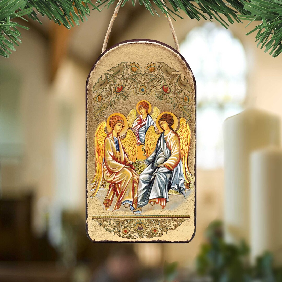 Testament Trinity 4.75h Museum Icon Wooden Ornament Handcrafted Wall ...
