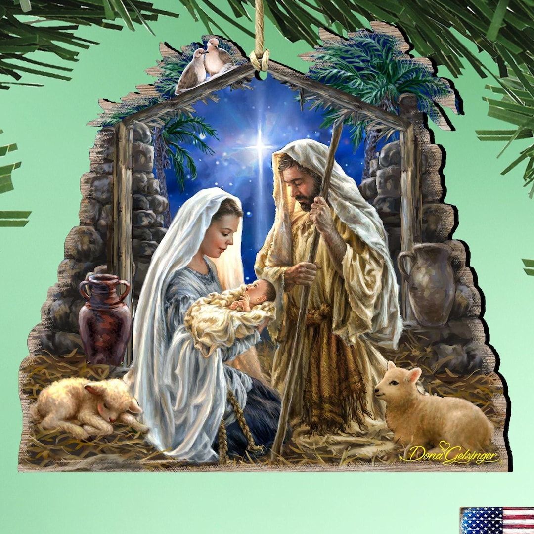 Glory to God Christmas Tree Decor - Nativity Handmade Ornament Art by ...
