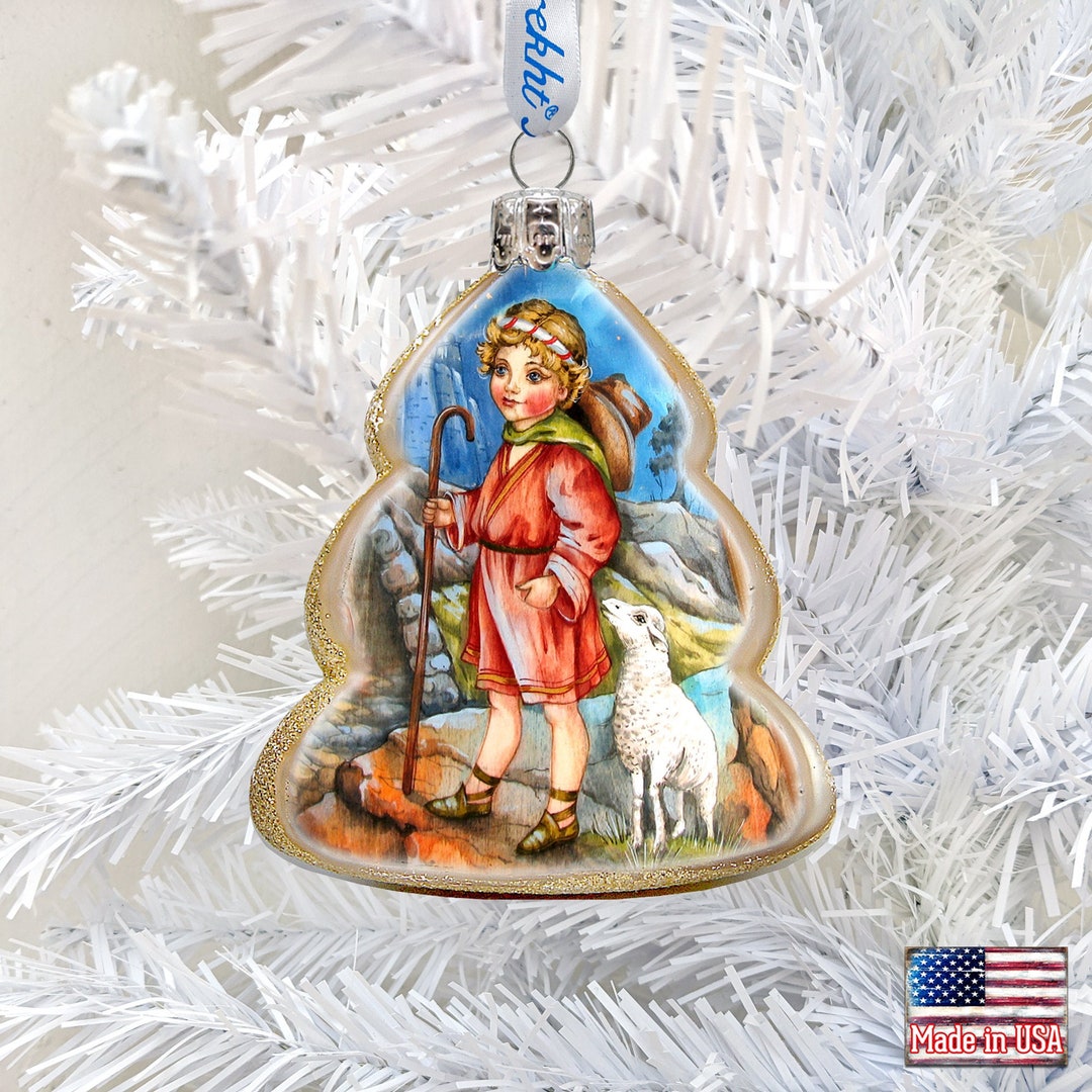 Shepherd Boy Mercury Glass Ornament - Nativity Inspirational Religious ...