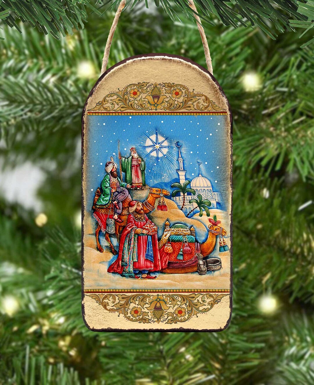Three Kings Museum Icon Wooden Ornament - Handcrafted Religious Art ...