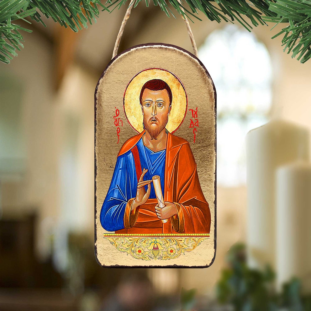 Saint Jude Orthodox Icon Museum Wooden Ornament - Handcrafted Sacred ...