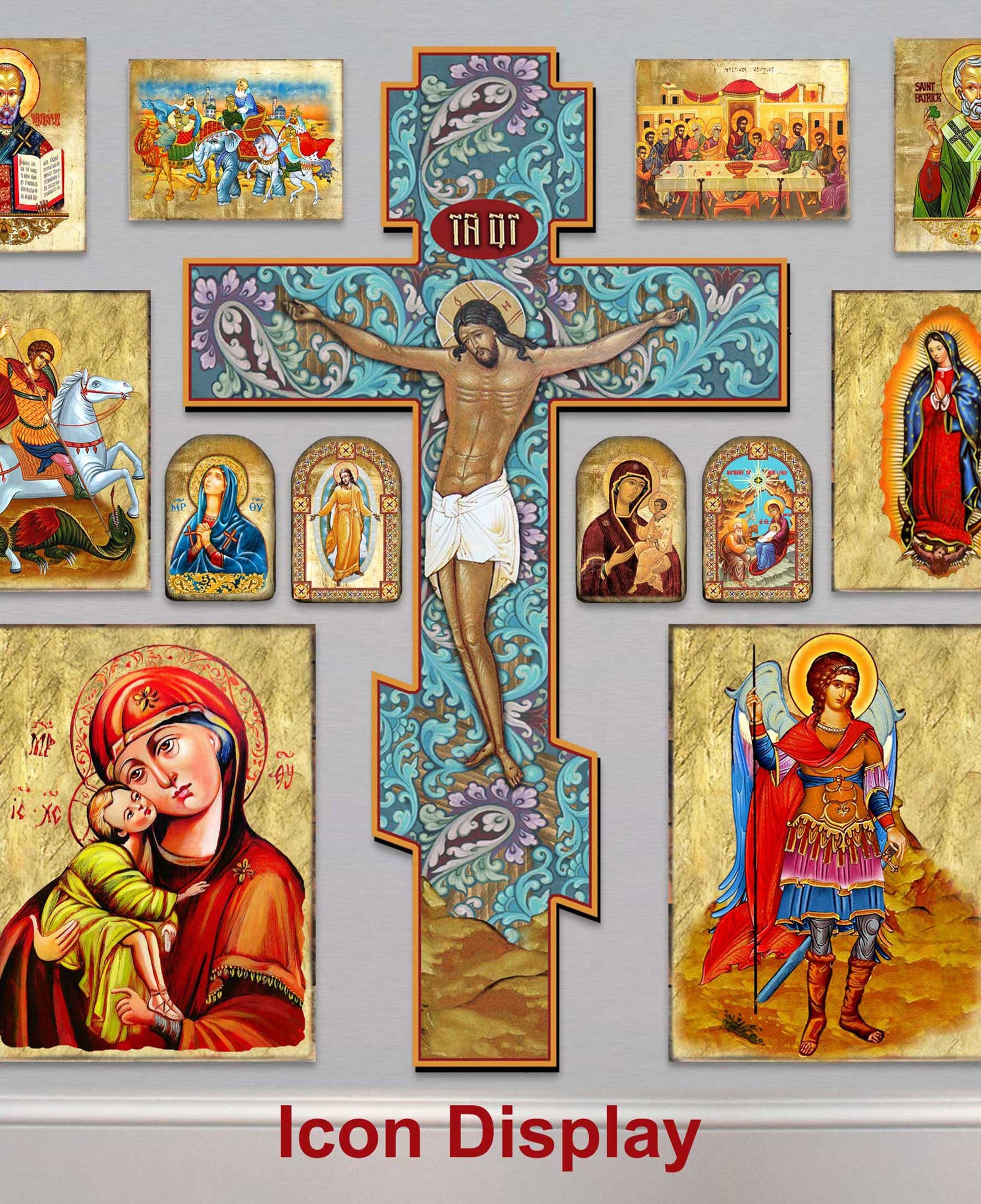 Jesus Art Jesus Icon Gold Plated Wood Arch Shape Museum Icons ...
