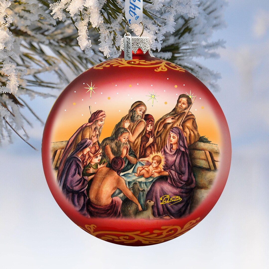 Handcrafted Nativity Ornament: Mercury Glass Christmas Ball by Debrekht ...