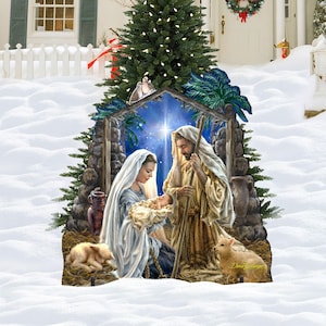OUTDOOR Nativity Set - Glory to God Wooden Nativity Scene by Dona ...