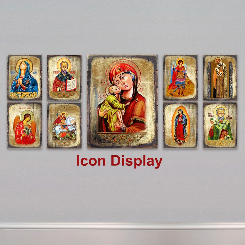 Virgin Mary Icon Reclaimed Wood Icon Art Holy Lady of | Etsy