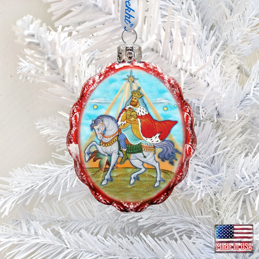 Melchior Three Kings Mercury Glass Ornament - Nativity Inspirational ...