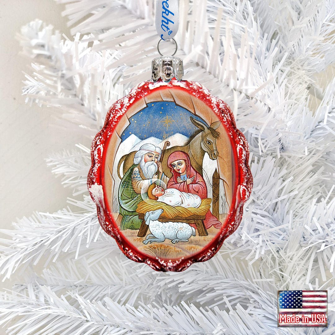 Orthodox Nativity Hand-painted Mercury Glass Ornament - 773037 - Etsy