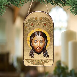 Icon of the Holy Face Jesus Christ - Handcrafted Wooden Inspirational ...