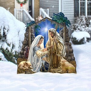 OUTDOOR Nativity Set - Glory to God Wooden Nativity Scene by Dona ...