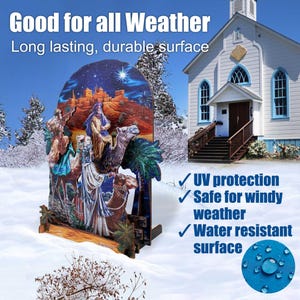 65 Tall Journey of Three Kings OUTDOOR Life-sized Nativity Wooden ...