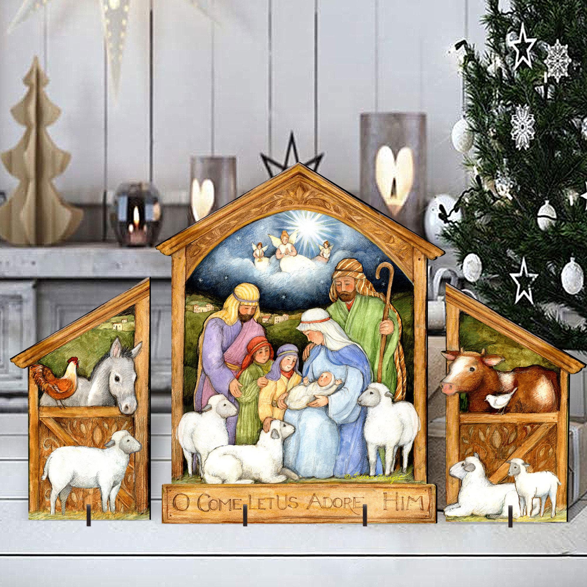 OUTDOOR Christmas Decor - Holy Family Nativity Display Set of 3 - Lawn ...