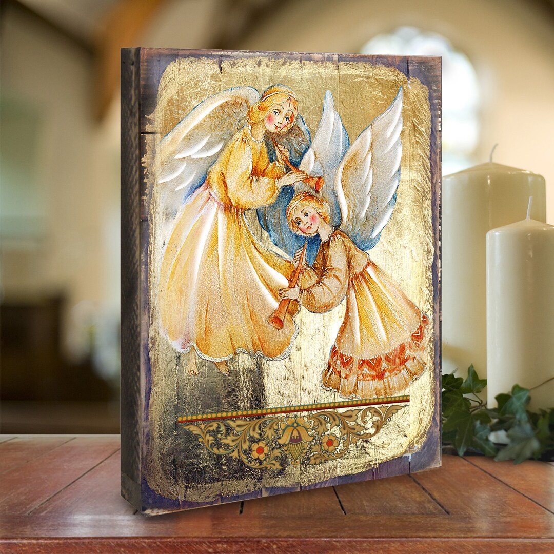 Angel Wall Art - Angels Watching Over You Wall Art - Reclaimed Wood ...