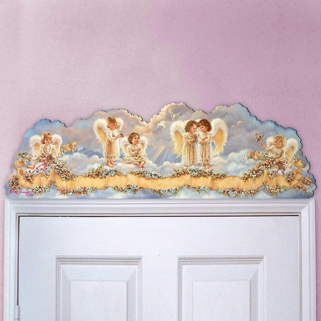 Bless Our Heavenly Home - Angels Wooden Door Decor - Baby Room ...