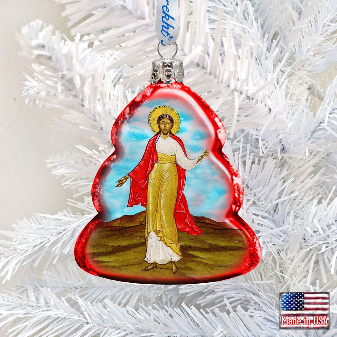 Jesus Mercury Glass Ornament - Nativity Inspirational Religious Decor ...