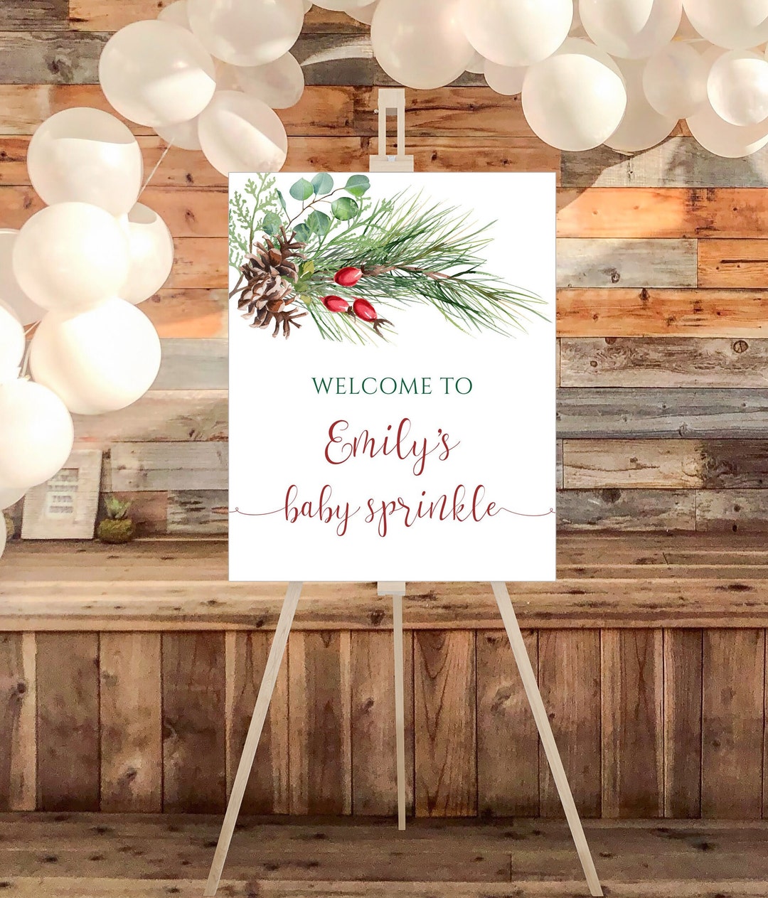 Christmas Baby Sprinkle Welcome Sign Red and Green Baby Sprinkle ...