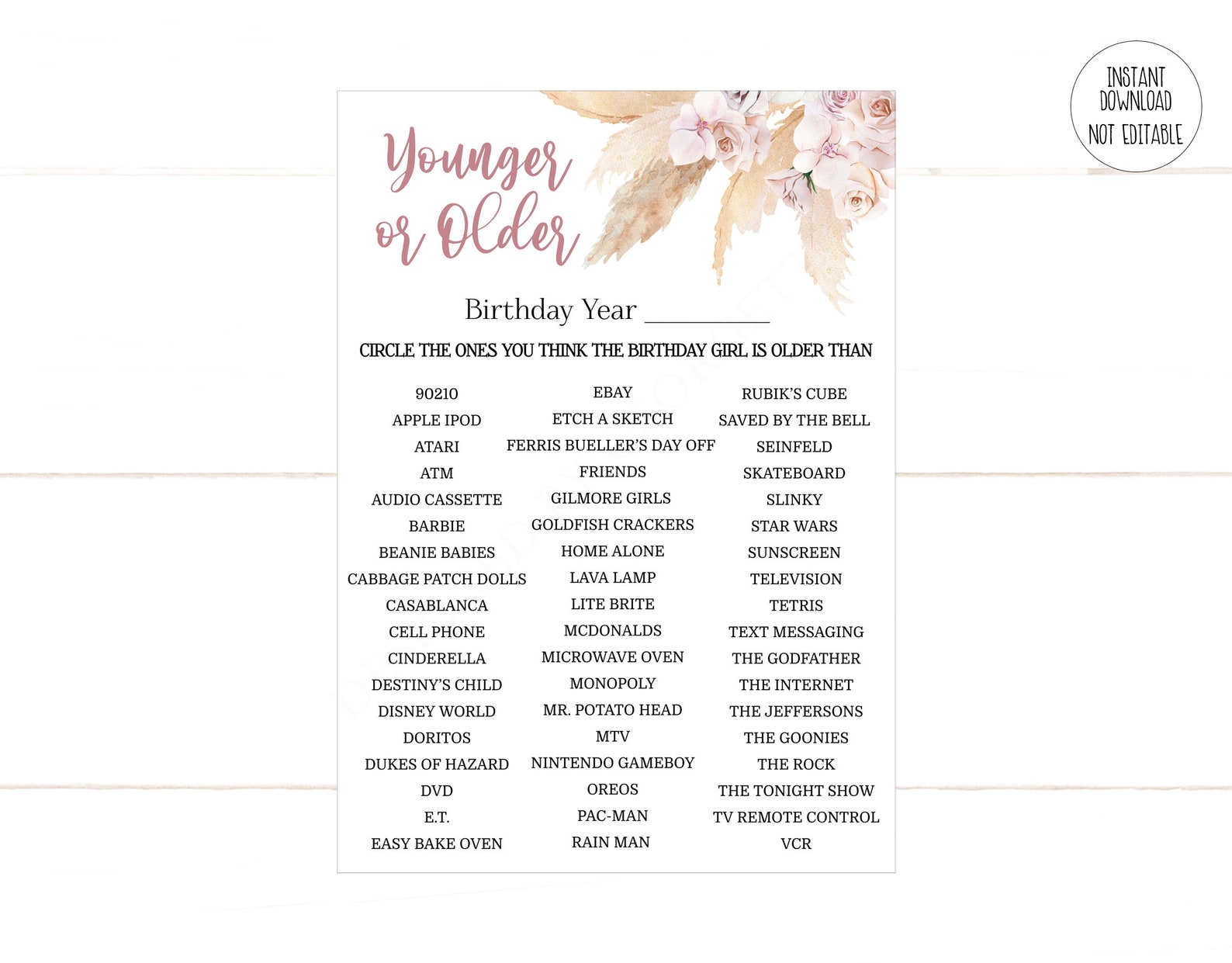 Adult Birthday Game Bundle for Her Boho Whats in Your Phone - Etsy