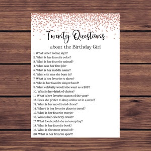 Editable Birthday Party Game Bundle Rose Gold Would She Rather Whats on ...