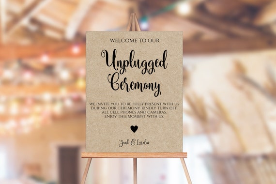 Editable Unplugged Ceremony Sign Wedding Unplugged Poster | Etsy