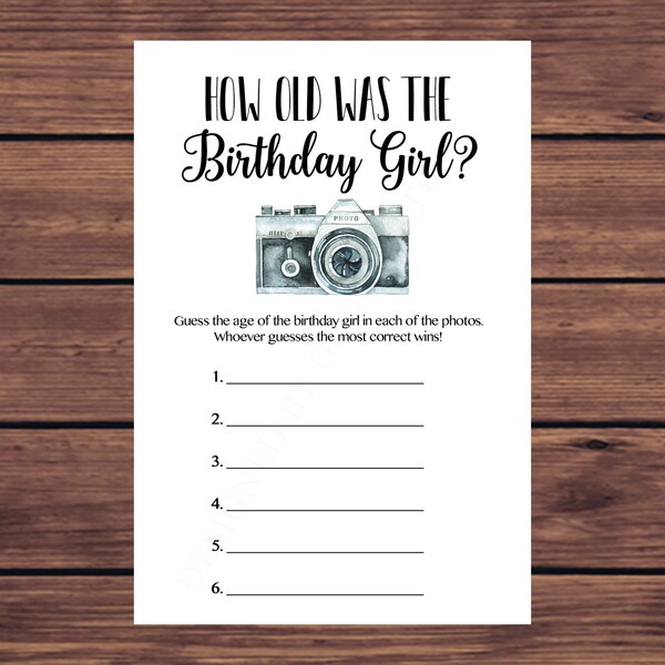 Guess Her Age - Etsy