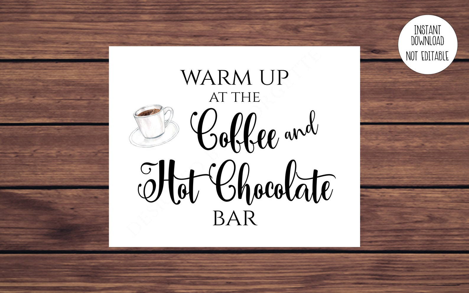 Warm up at the Hot Chocolate Bar Sign Kraft Coffee Bar Sign - Etsy