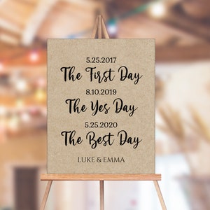 Editable Relationship Dates Sign Kraft First Day Yes Day Best - Etsy