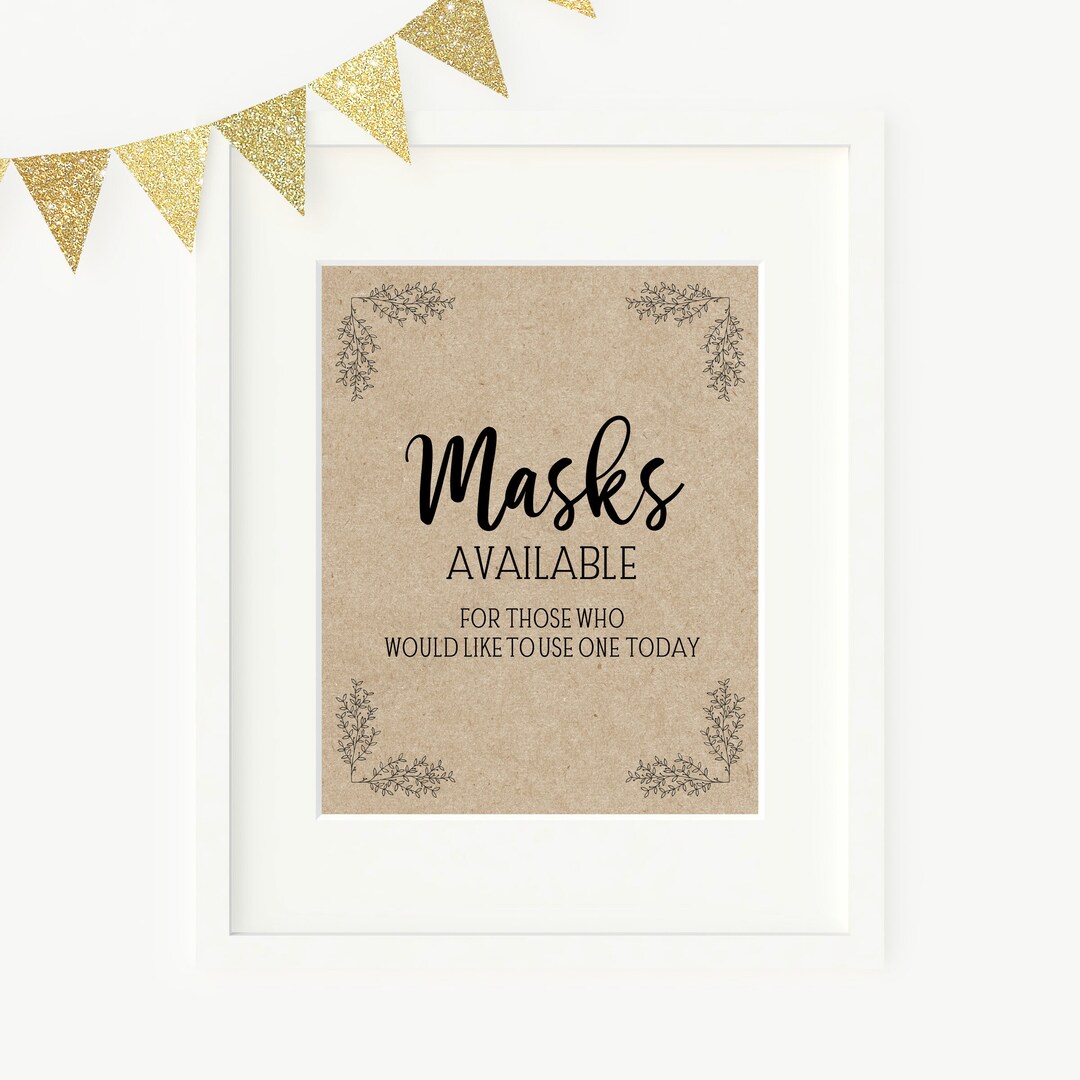 Kraft Masks Available Sign Rustic Masks Available for Those - Etsy