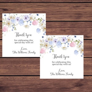 Editable Wildflowers Thank You Favor Tag Girl Printable Purple Thank ...