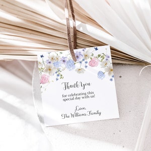 Editable Wildflowers Thank You Favor Tag Girl Printable Purple Thank ...