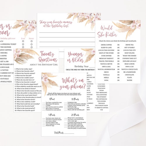 Adult Birthday Game Bundle for Her Rose Gold Whats in Your - Etsy Australia