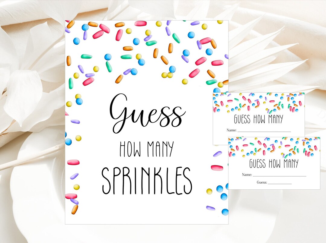 Guess How Many Baby Shower Game Rainbow Sprinkles Baby Shower Games ...