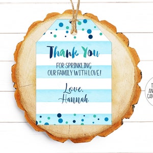 Editable Blue Favor Tags Blue Baby Shower Favor Tags - Etsy